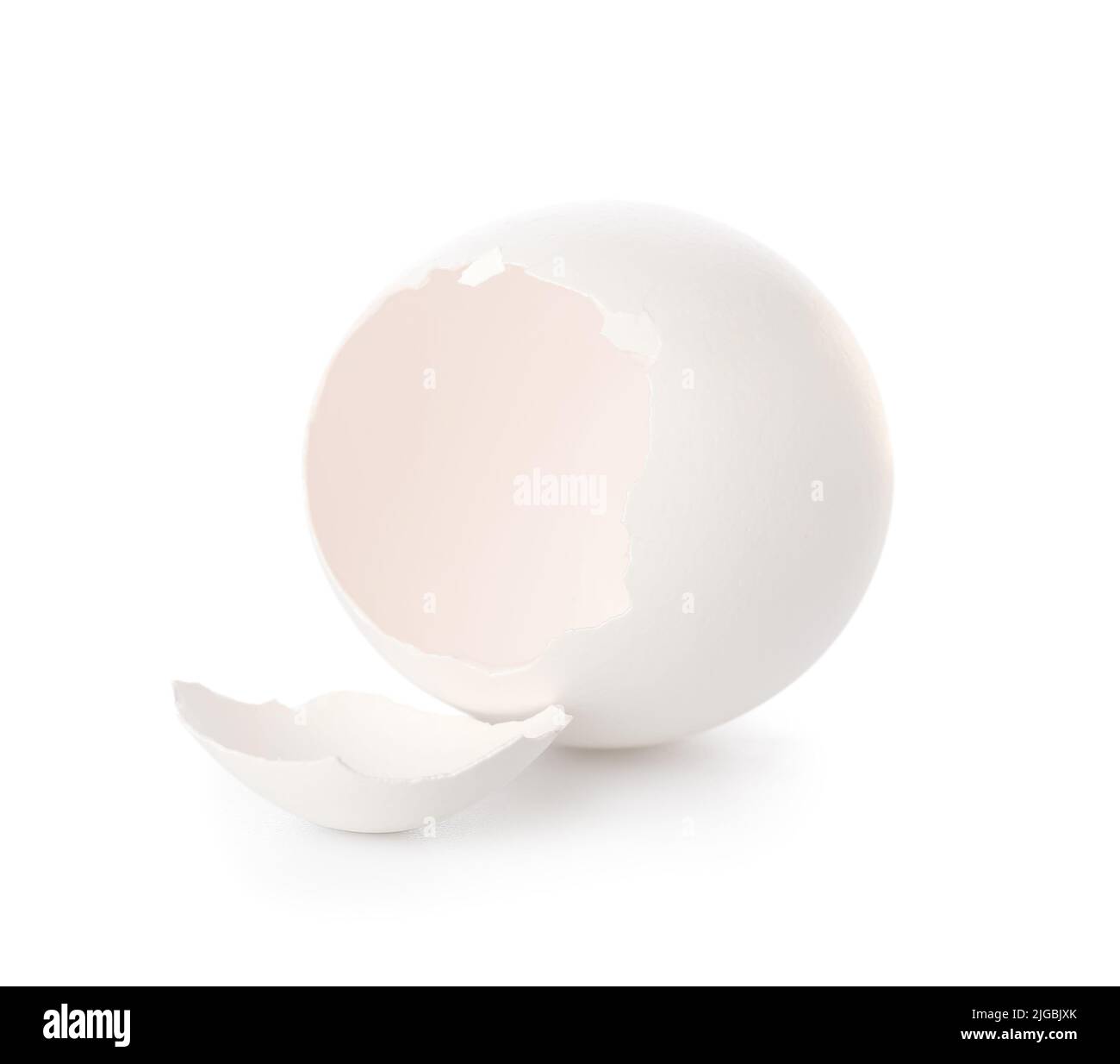 Egg shell isolated on white background Stock Photo - Alamy