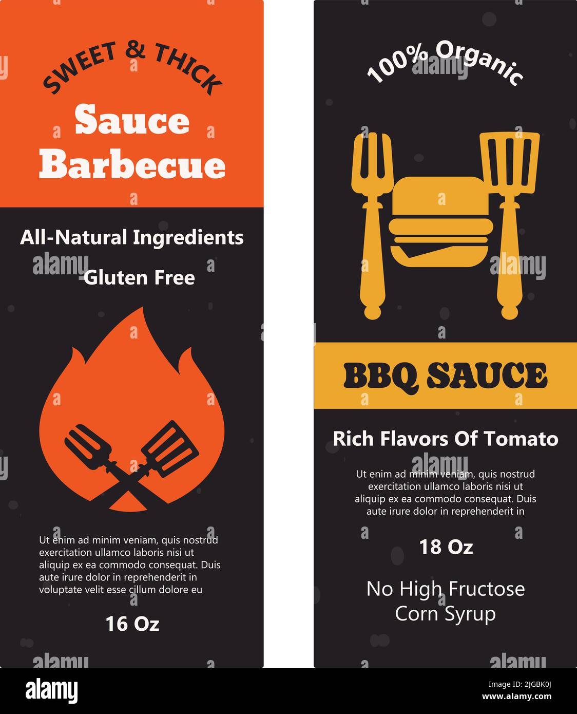 Sauce barbecue, rich flavor of tomato banners Stock Vector Image & Art ...