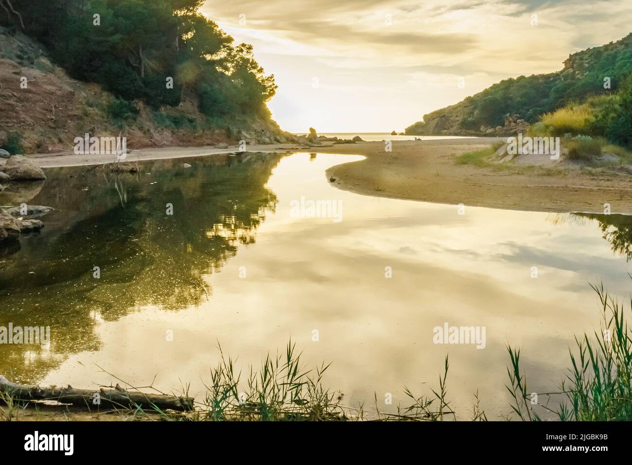 Accesses to Cala Es Bot on the Island of Menorca. Spain Stock Photo - Alamy