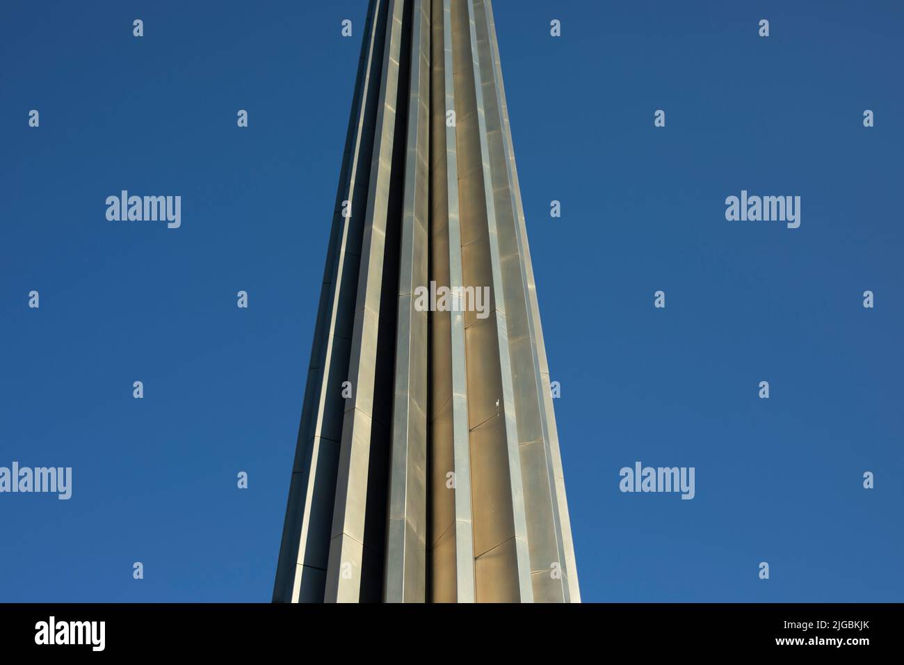 Steel support. Metal detail against sky. High metal rack Stock Photo ...