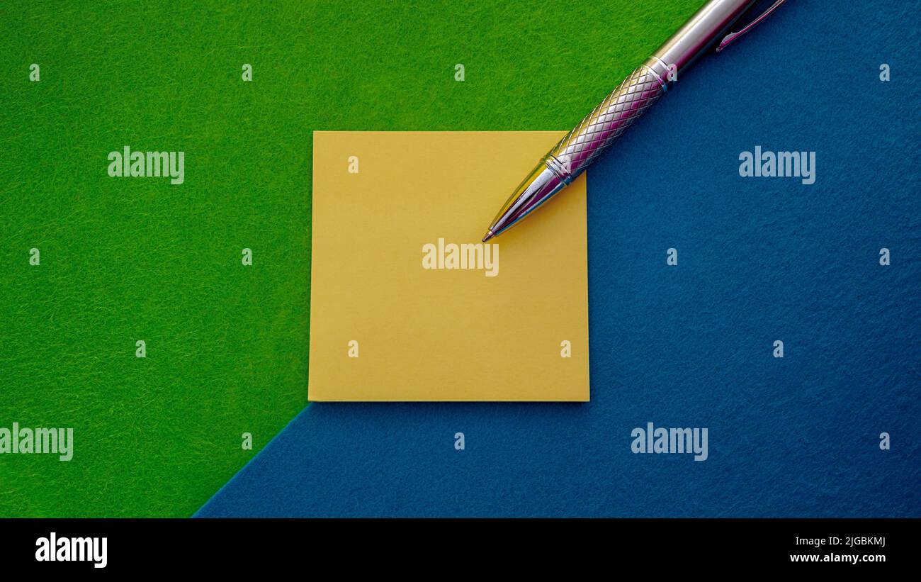 Horizontal composition in which a sticky note block appears with a ...