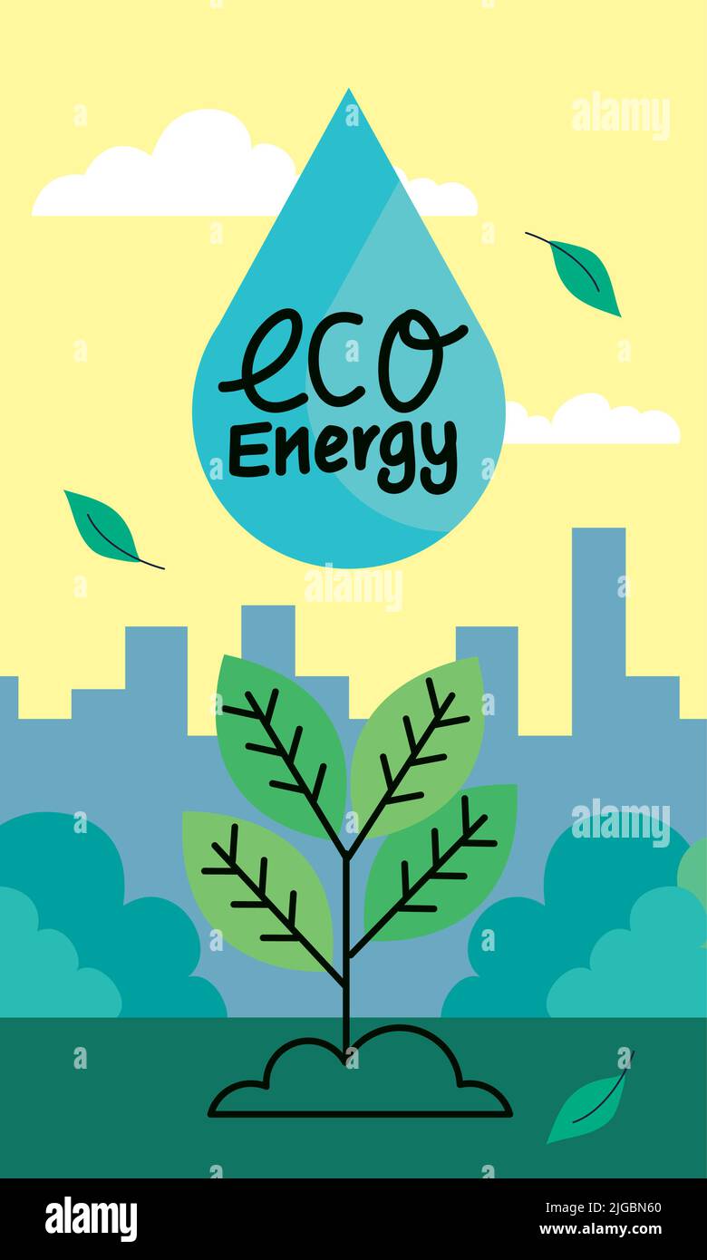 eco energy lettering in drop Stock Vector Image & Art - Alamy