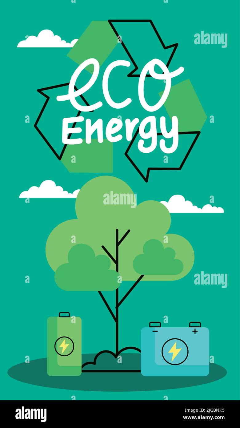 eco energy lettering with recycle arrows Stock Vector Image & Art - Alamy