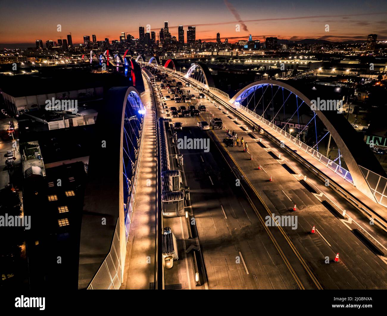 The new Sixth Street Bridge and Viaduct opens in Los Angeles. The new ...