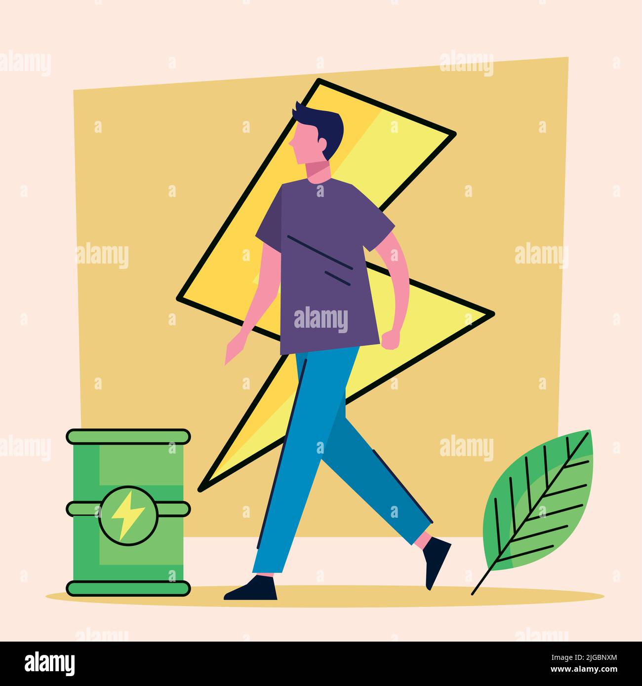 man with eco energy Stock Vector Image & Art - Alamy