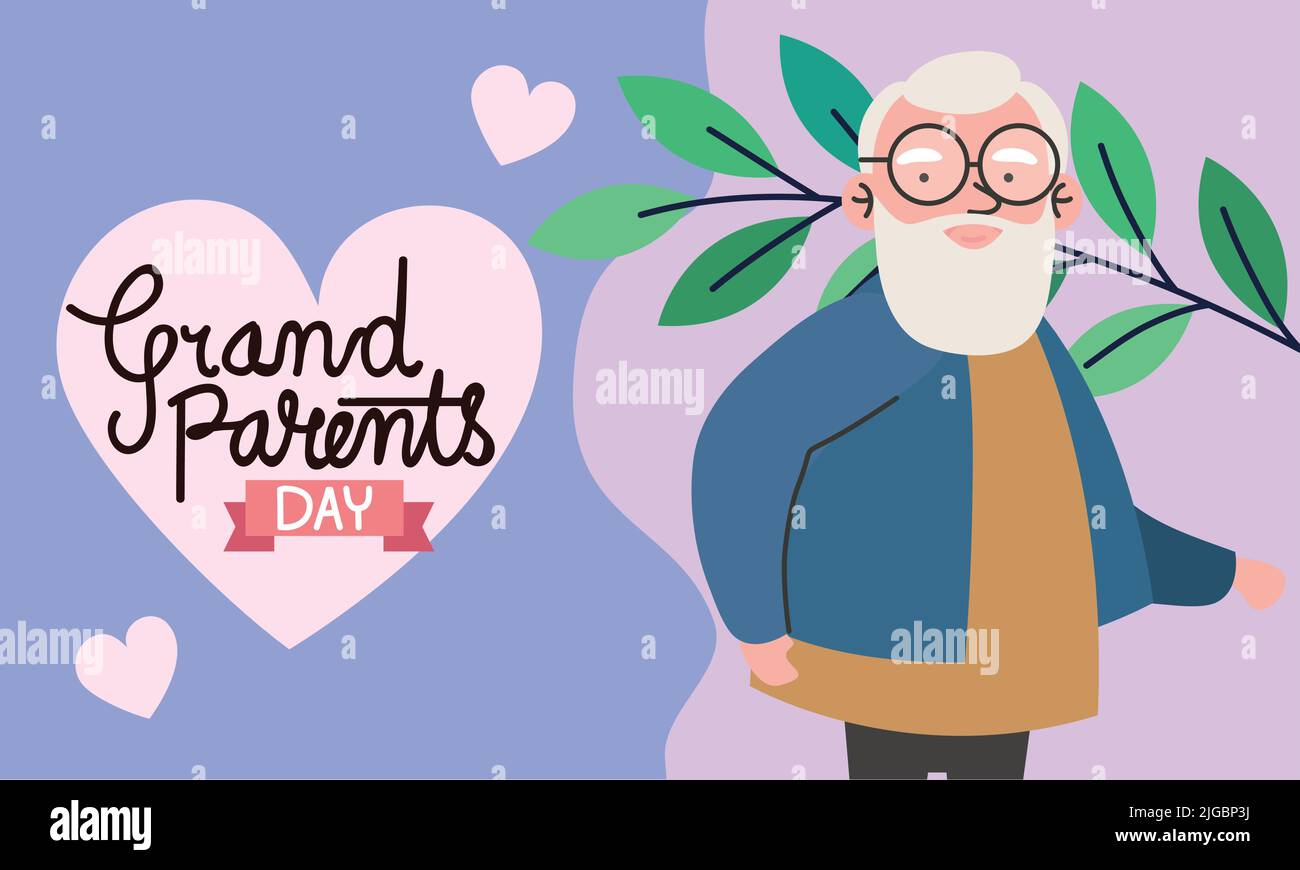 grandparents day lettering with old man Stock Vector Image & Art - Alamy