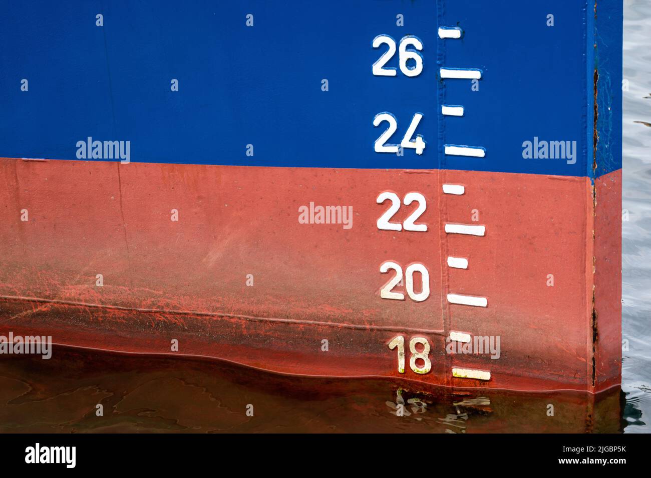 metric draft marks on the bow of a ship Stock Photo - Alamy