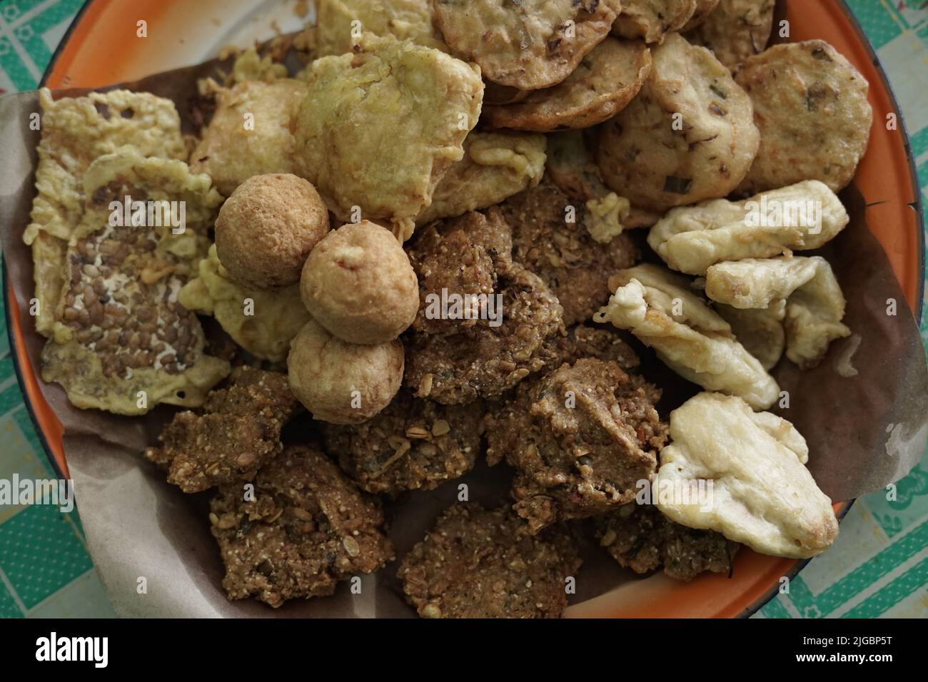 ndonesian fried snacks or known as gorengan include tempeh, tofu or ...