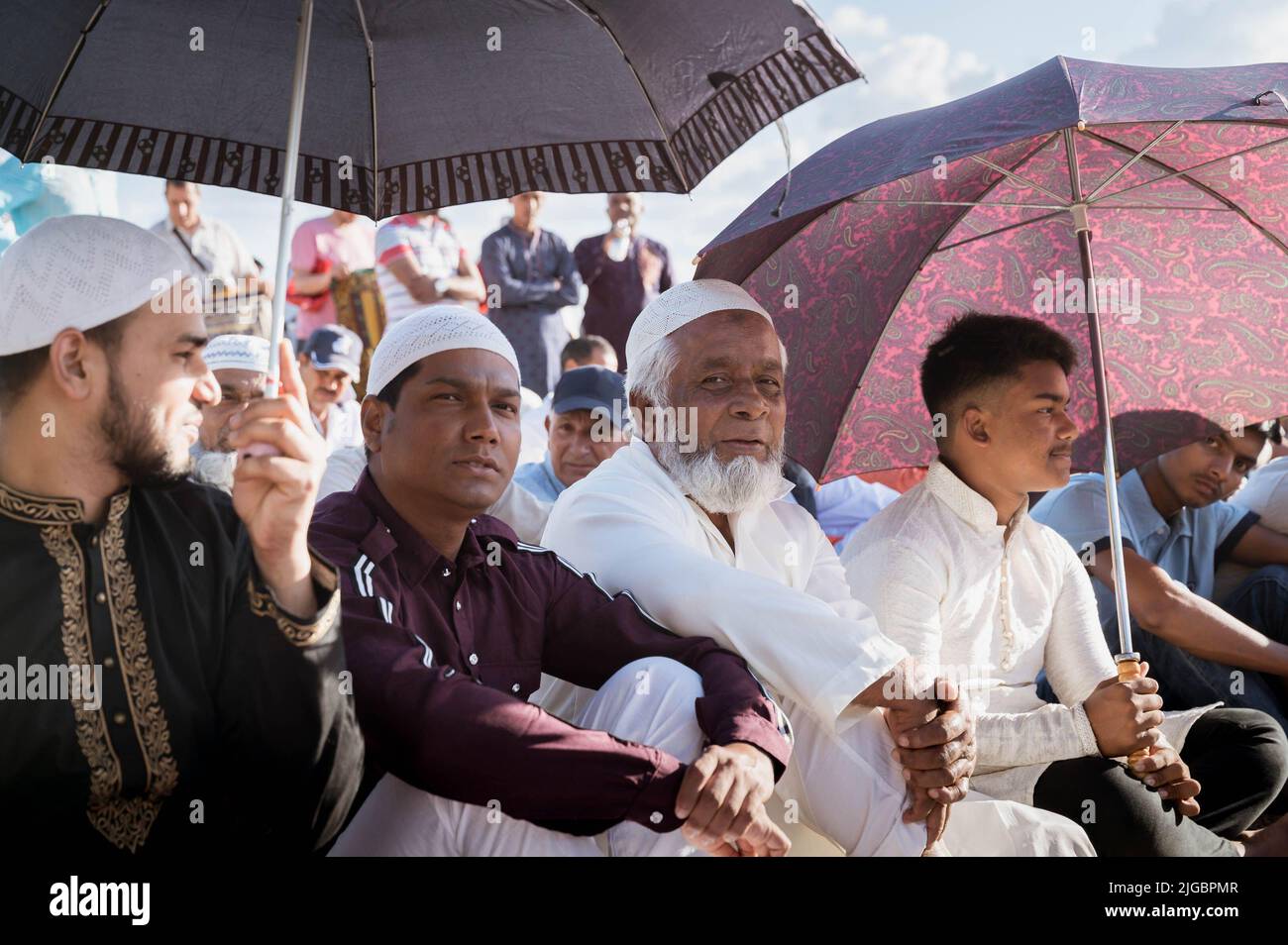 Palermo, Italy. 09th July, 2022. Muslims offer prayers. The Muslim ...