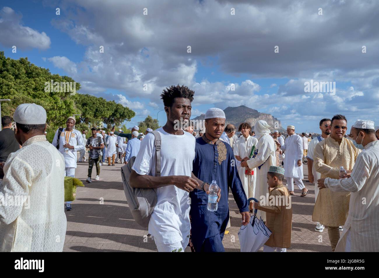 Muslim people seen walking on the waterfront. The Muslim communities in ...