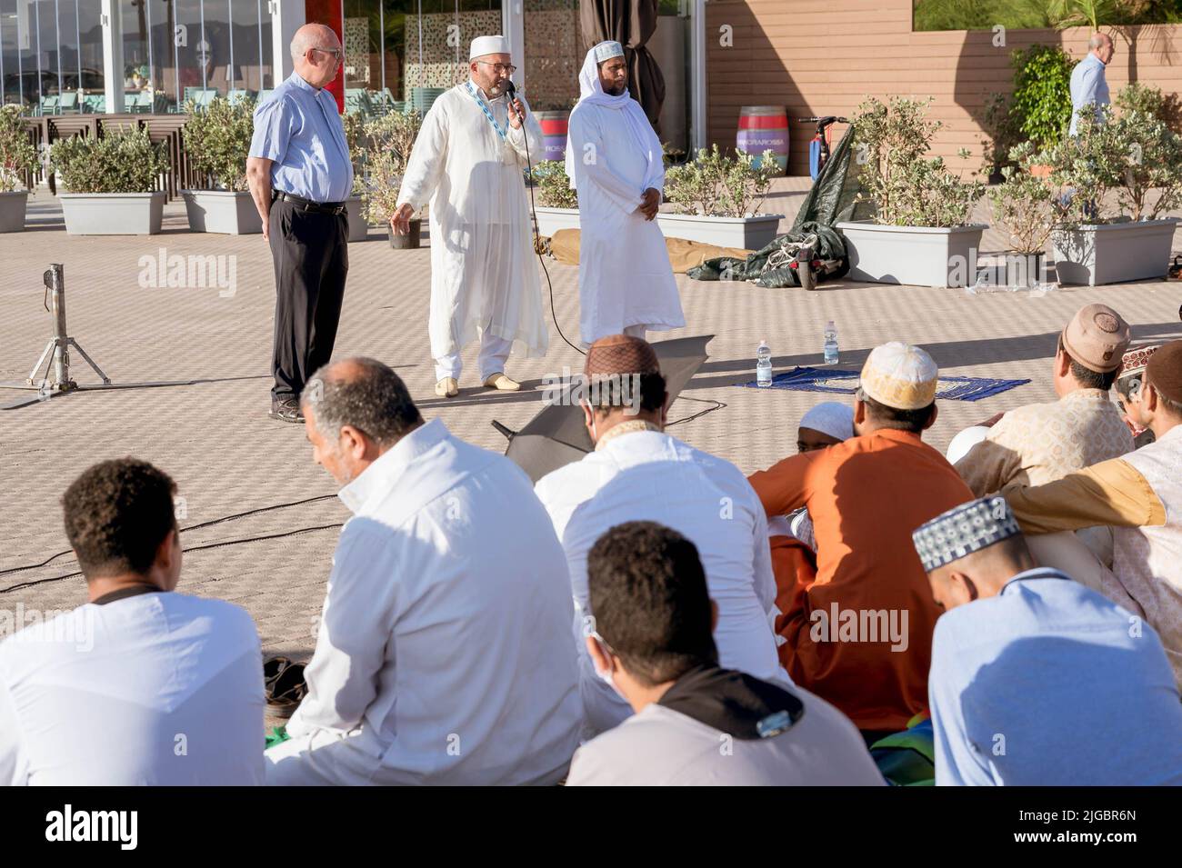 Palermo, Italy. 09th July, 2022. An imam seen while speaking. The ...