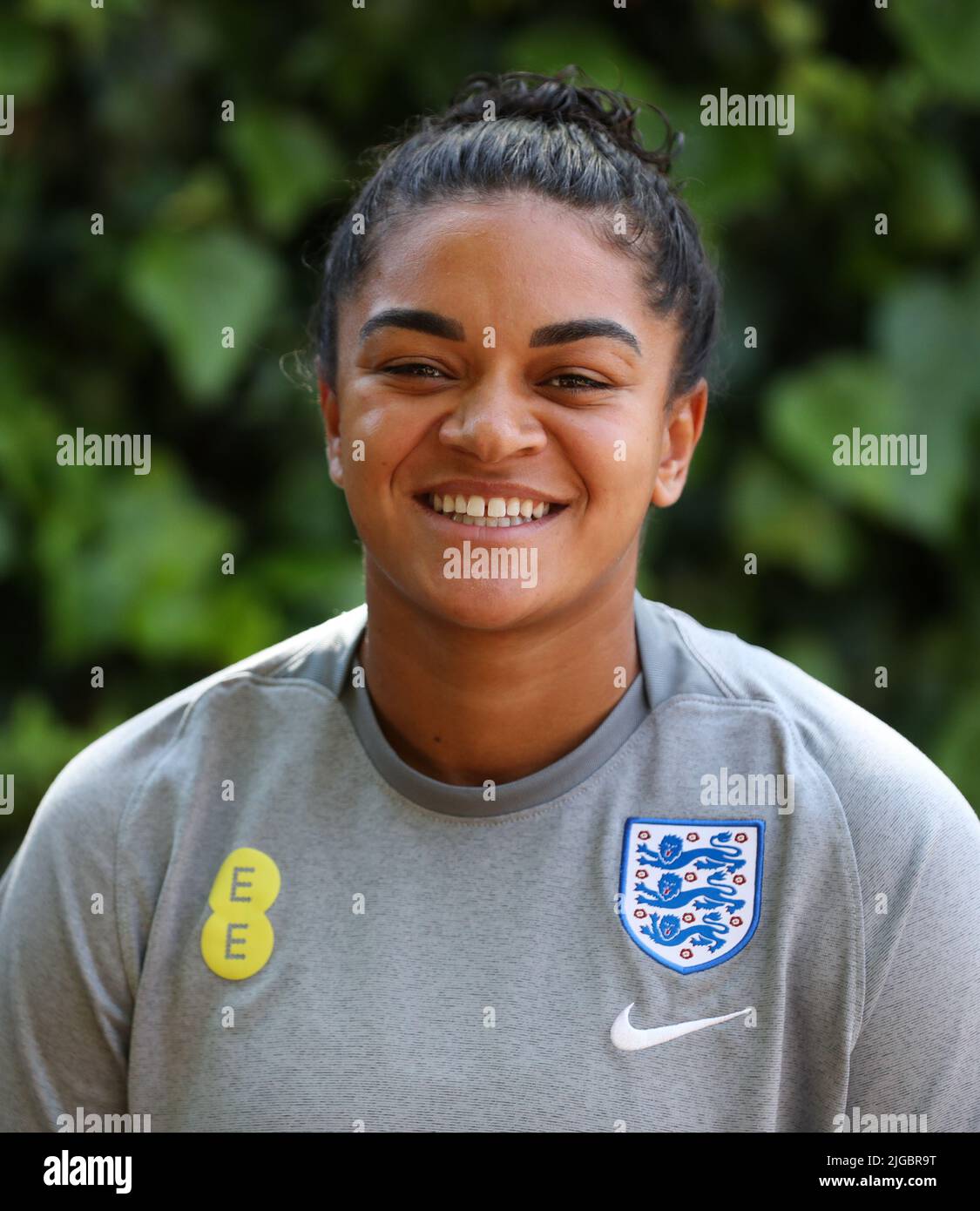 Chelsea and England’s Jess Carter is interviewed during a media day at ...
