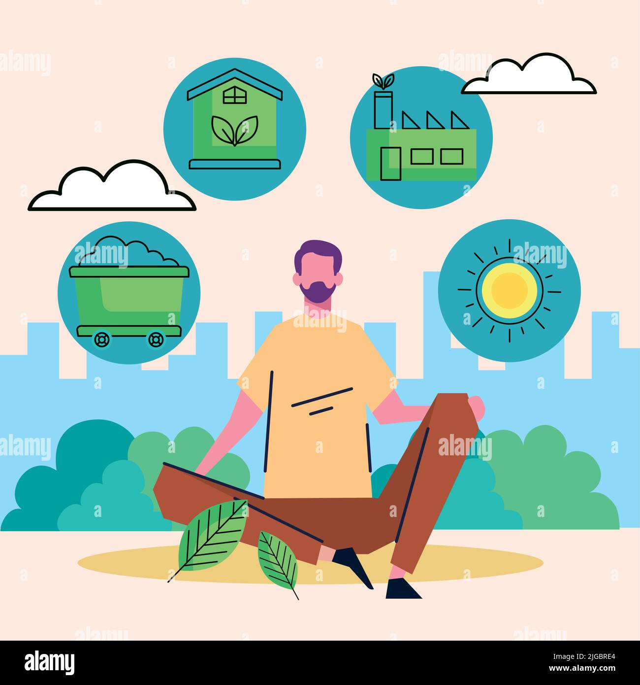 Seated man energy Stock Vector Images - Alamy
