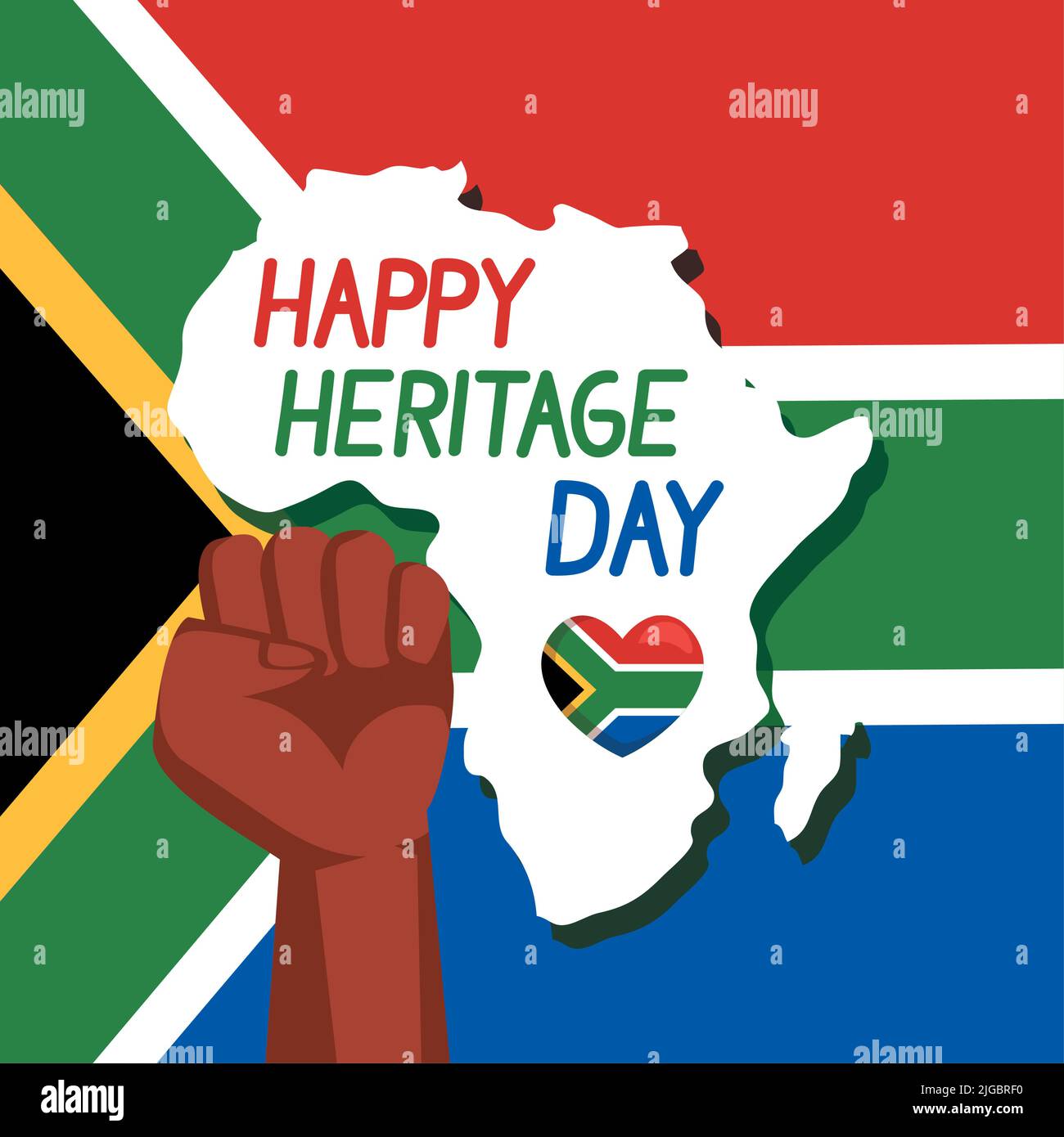happy heritage day lettering with fist Stock Vector Image & Art - Alamy