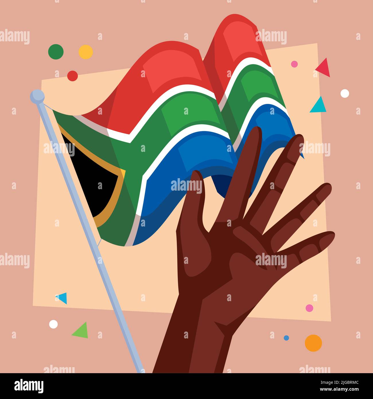 happy heritage day hand with flag Stock Vector Image & Art - Alamy