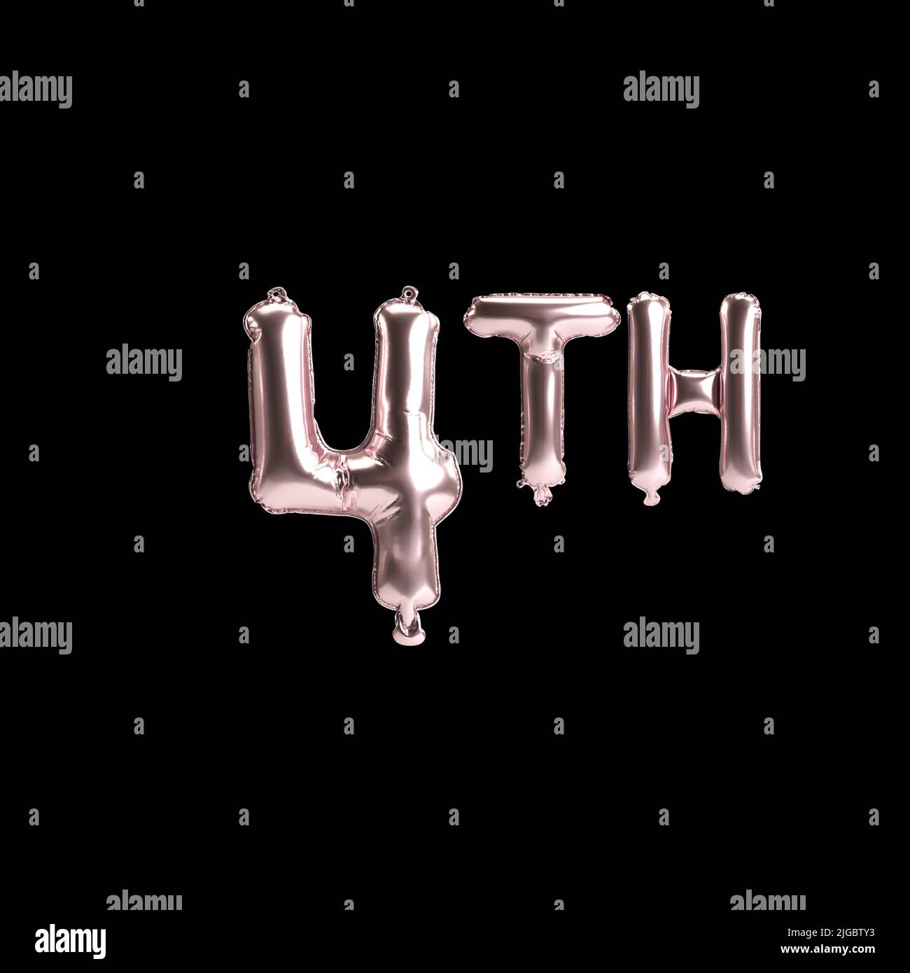3d illustration of 4th rose balloons isolated on background Stock Photo ...