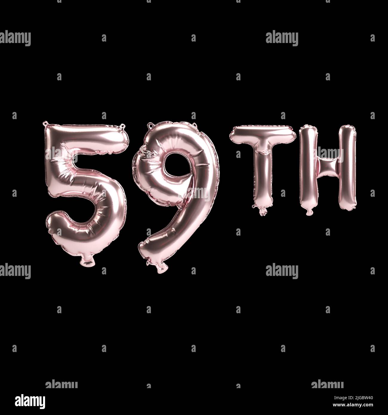 3d illustration of 59th rose balloons isolated on background Stock ...