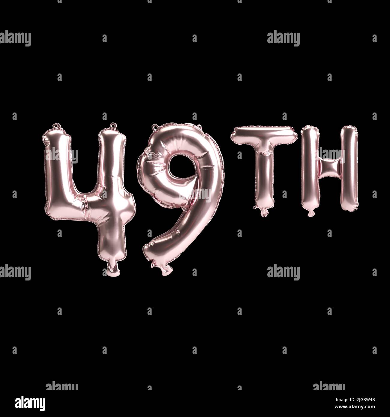 3d illustration of 49th rose balloons isolated on background Stock ...