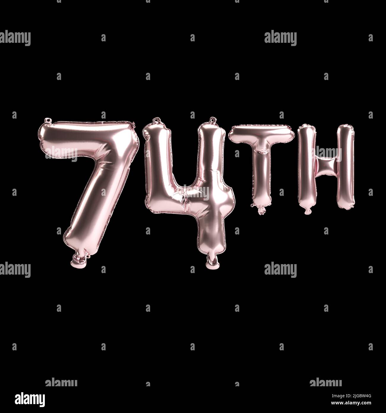 3d illustration of 74th rose balloons isolated on background Stock ...
