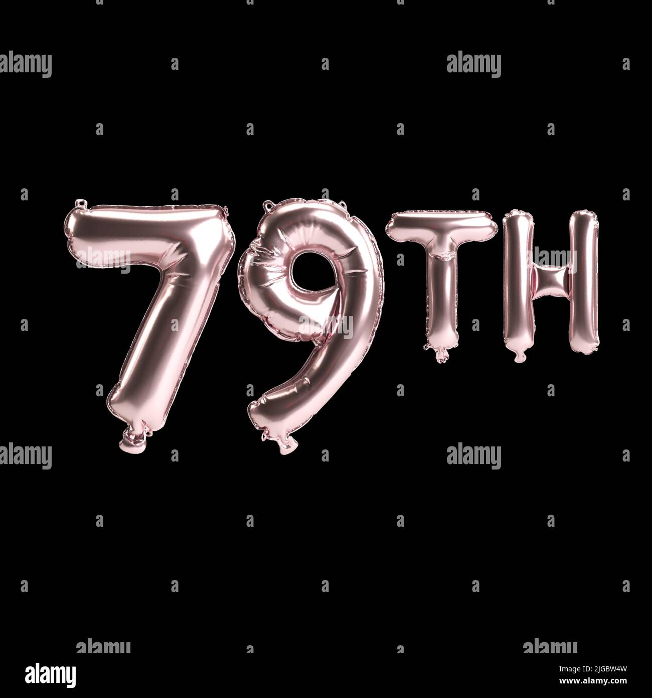 3d illustration of 79th rose balloons isolated on background Stock ...