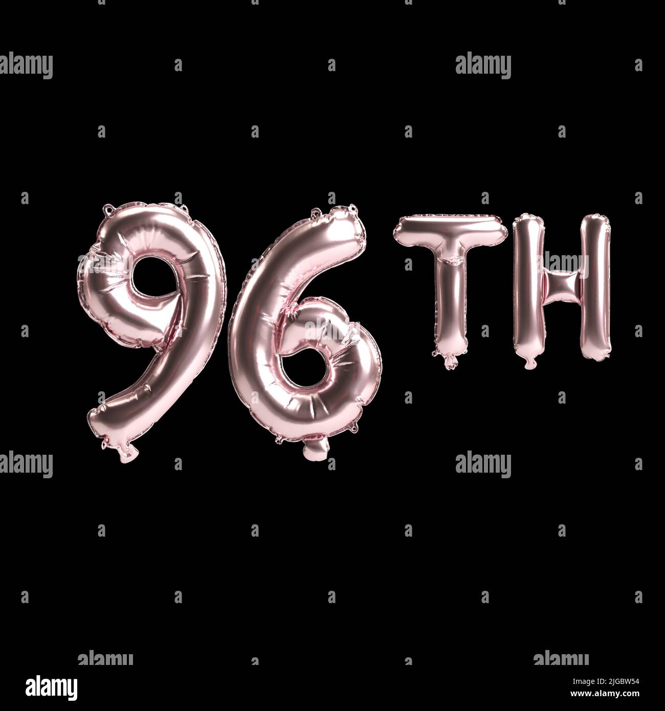 3d illustration of 96th rose balloons isolated on background Stock ...