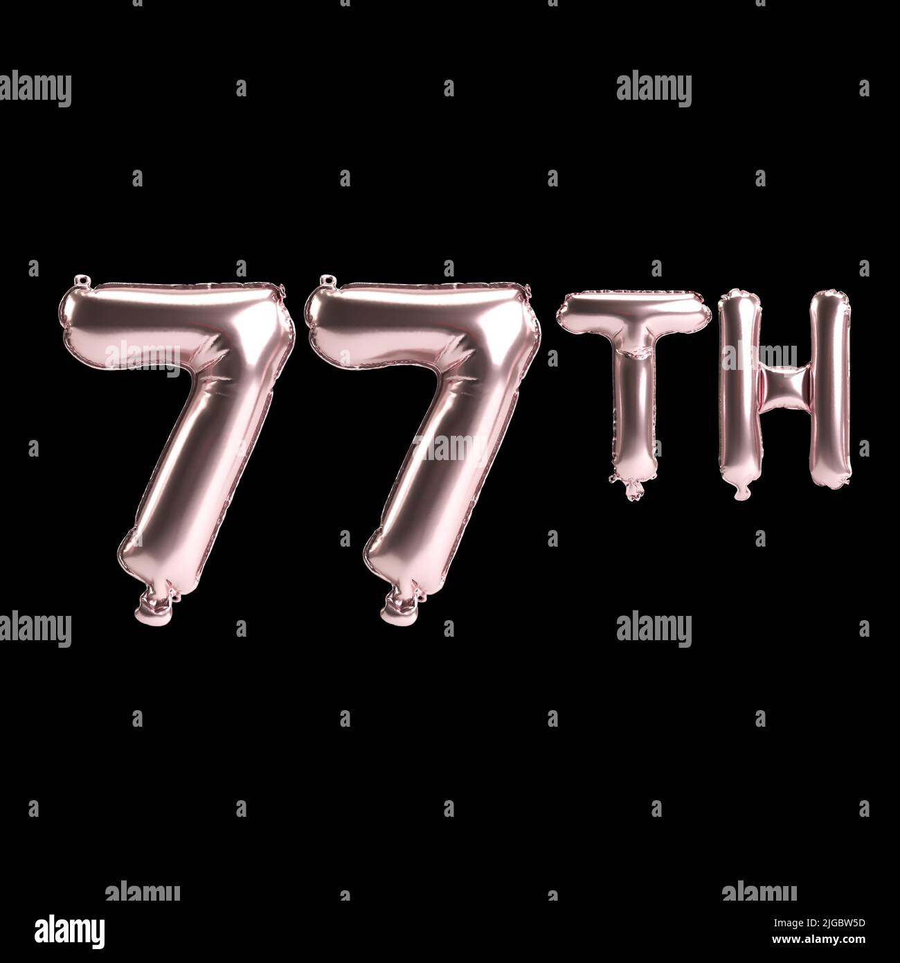 3d illustration of 77th rose balloons isolated on background Stock ...