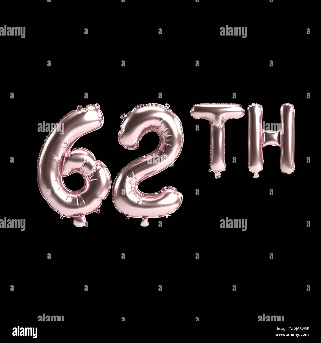 3d illustration of 62th rose balloons isolated on background Stock ...