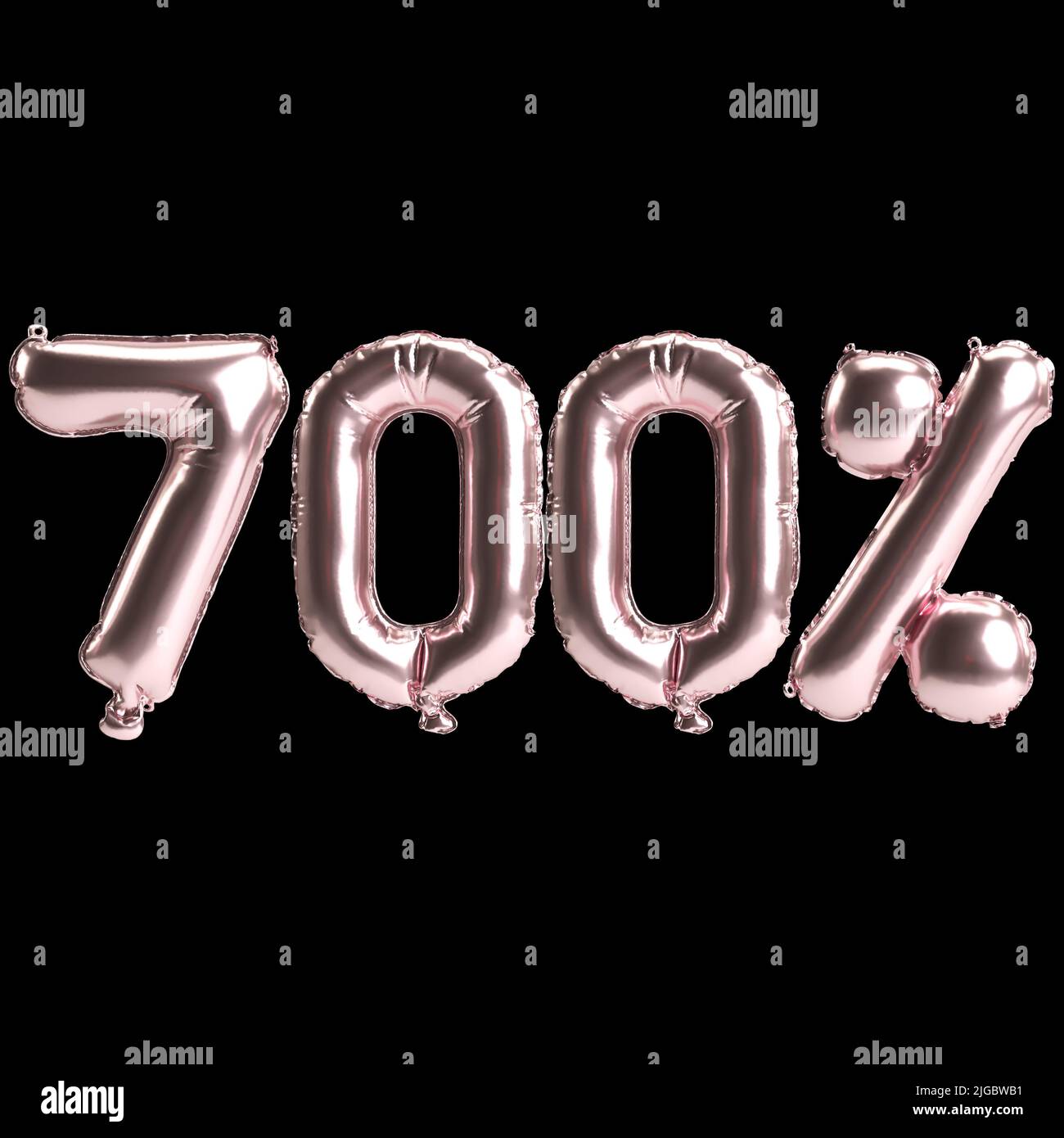 3d illustration of 700 percent rose balloons isolated on background ...