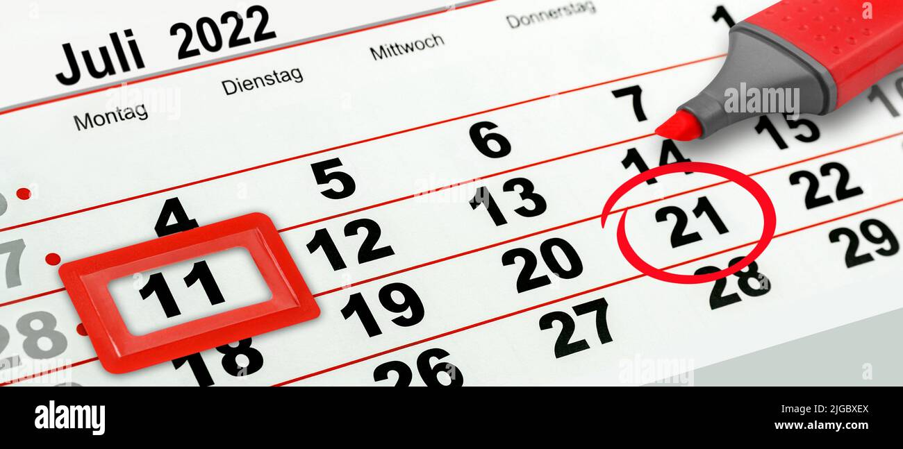 21 days calendar hi-res stock photography and images - Alamy