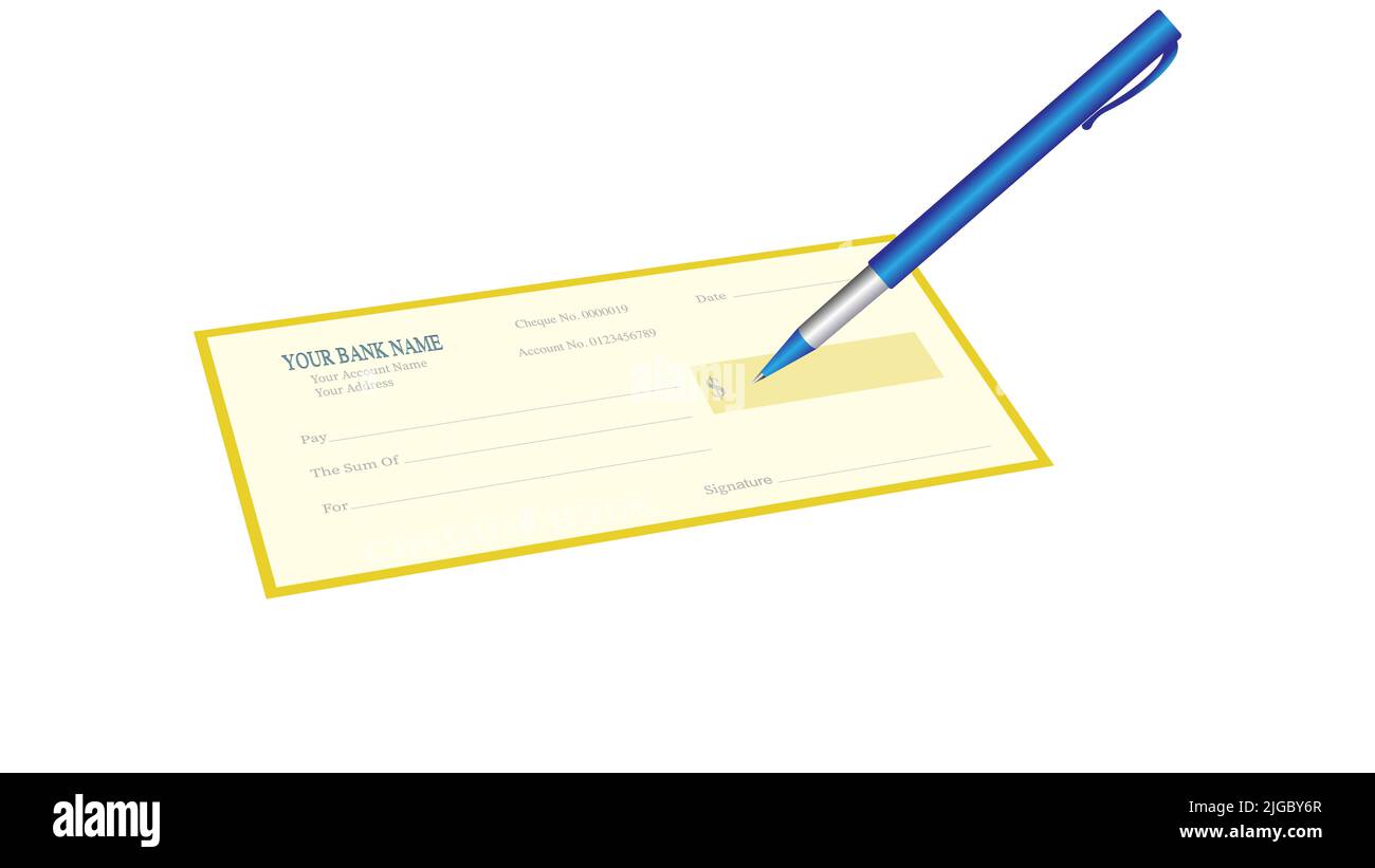 Cheque book in Black and brown color with Bright blue and silver pen in ...