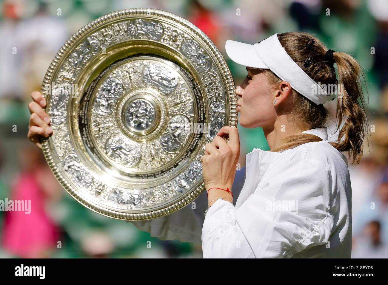 London, UK, 9th July 2022: Elena Rybakina from Kazakhstan during the ...