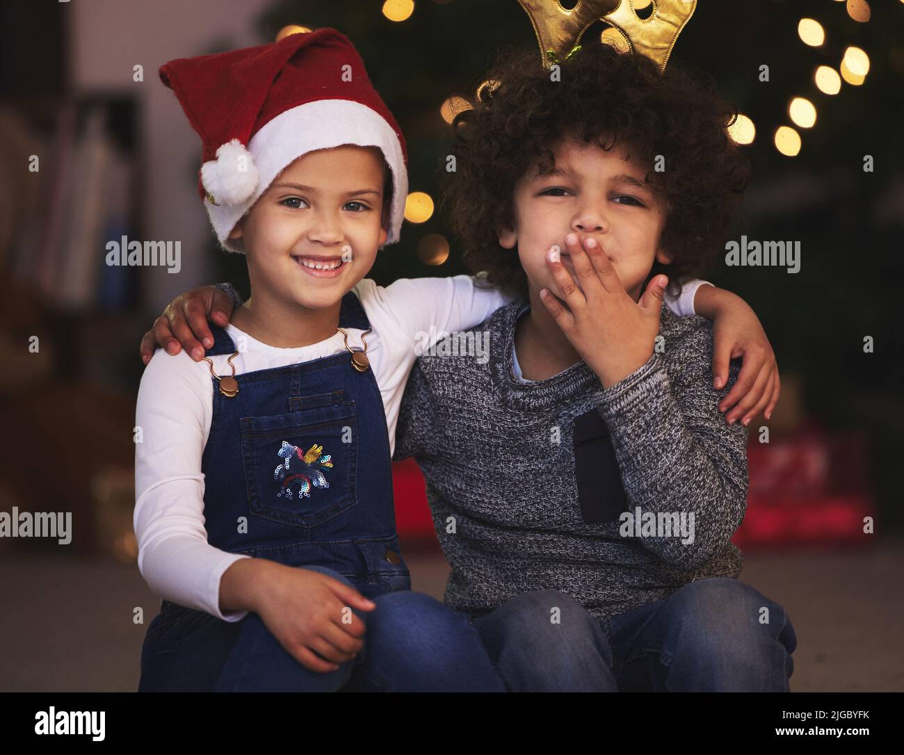 I have a forever best friend. two little siblings celebrating Christmas ...