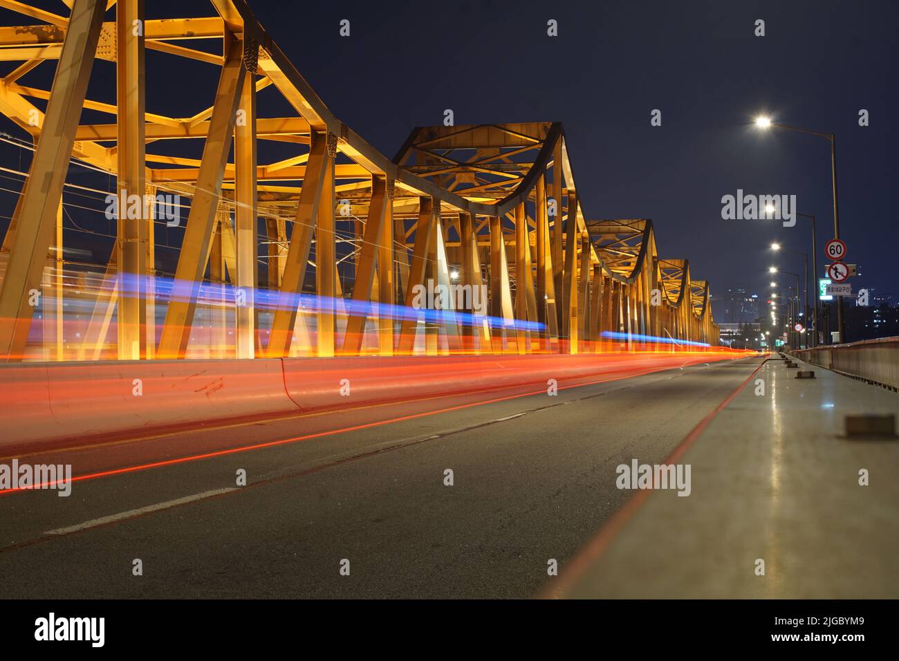 Night View of Dongho Bridge Road, Seongdong-gu, Seoul, Korea Stock ...