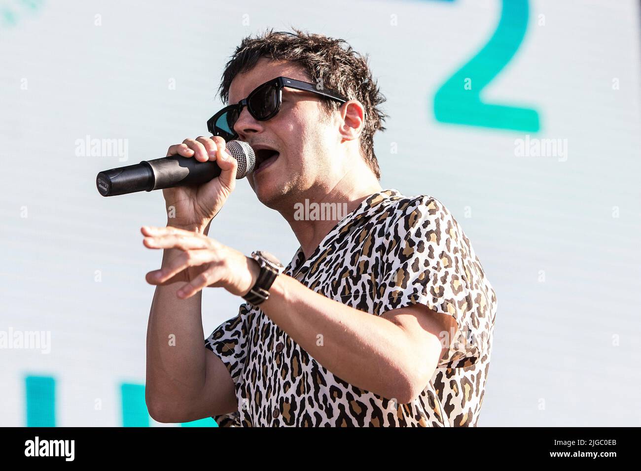 Jamie Cullum performs on stage at the MadCool Festival in Madrid Stock ...