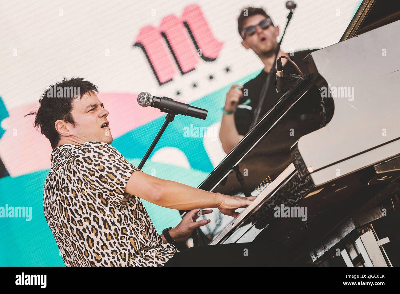 Jamie Cullum performs on stage at the MadCool Festival in Madrid Stock ...