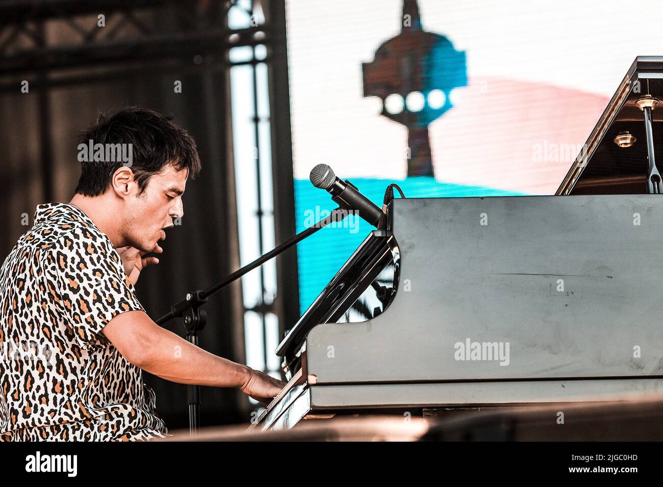 Jamie Cullum performs on stage at the MadCool Festival in Madrid Stock ...