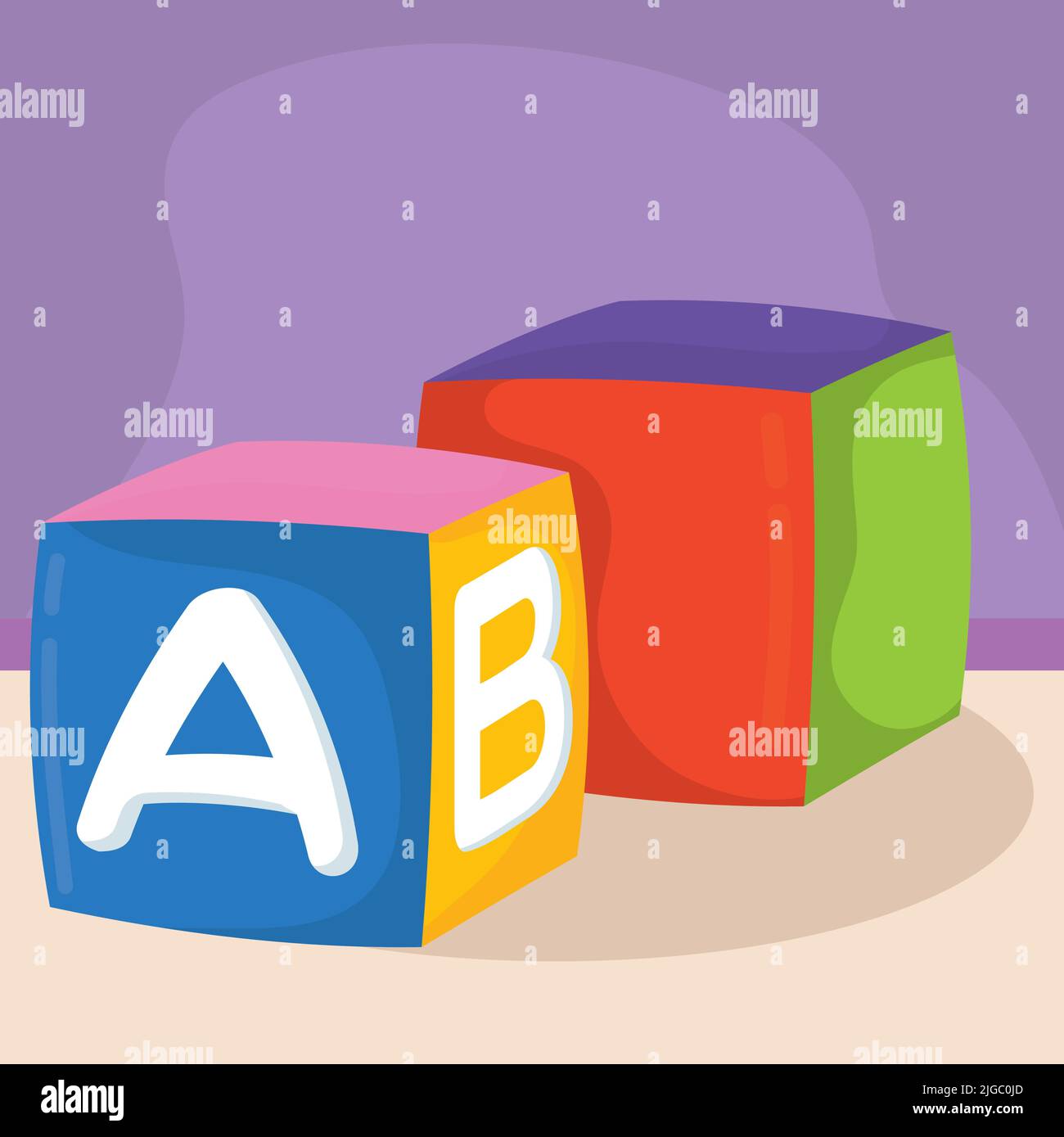 Wooden cubes baby toys Stock Vector Images - Alamy