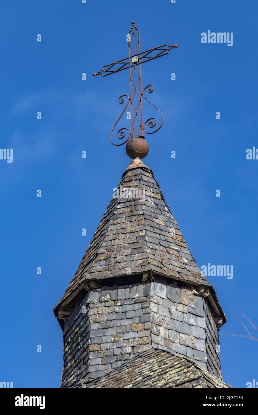 La Chartroulle - Chapelle Saint Ferréol - Détail du clocher Stock Photo ...