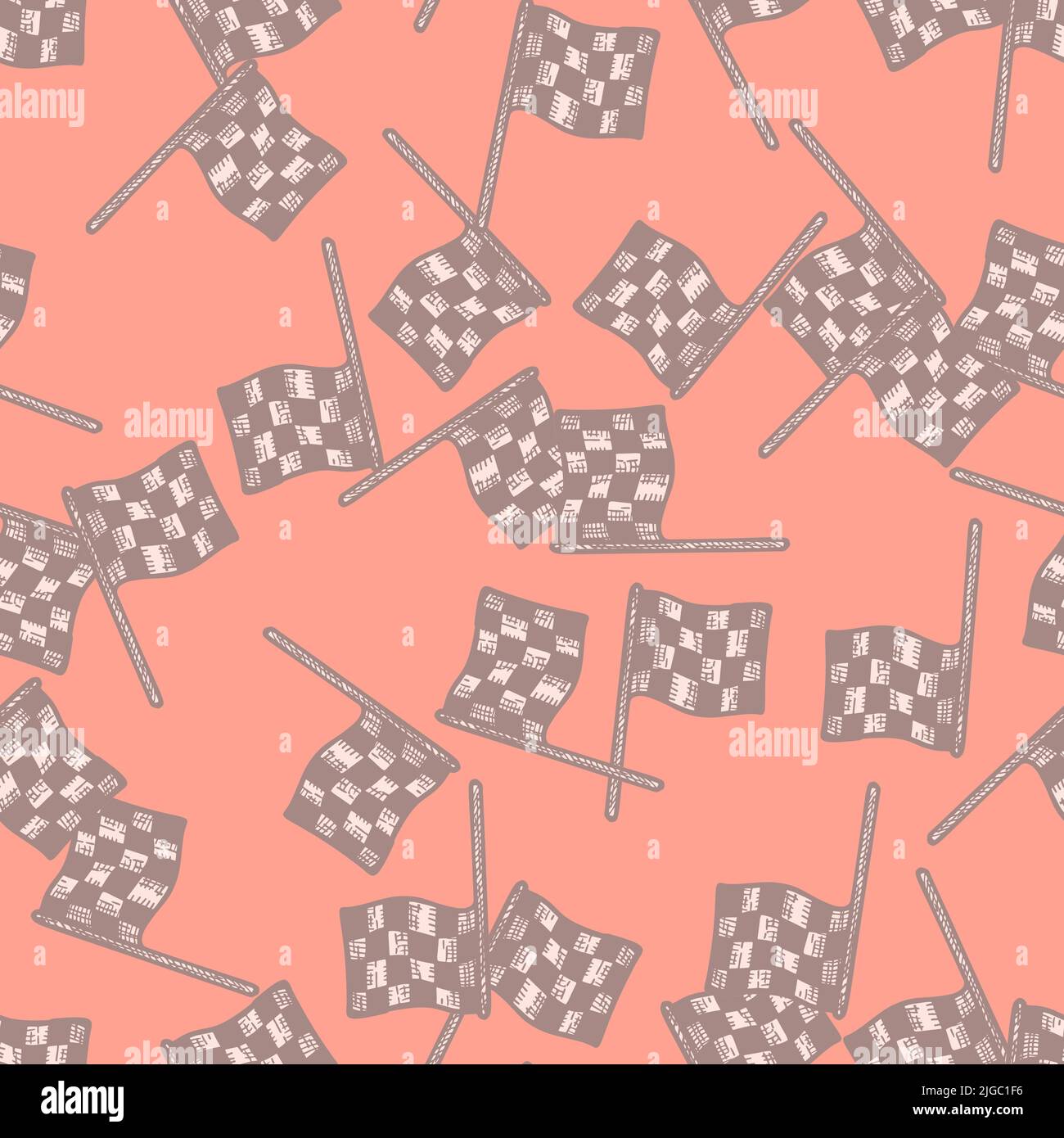 Race flag engraved seamless pattern. Vintage sport elements for drive ...