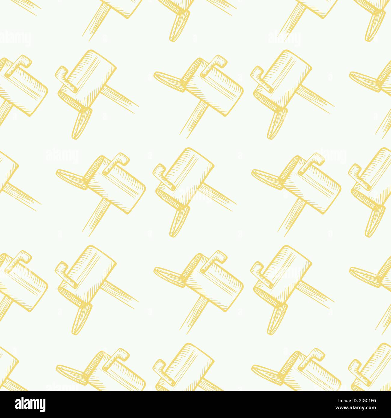 Mailbox engraved seamless pattern. Vintage letterbox in hand drawn ...