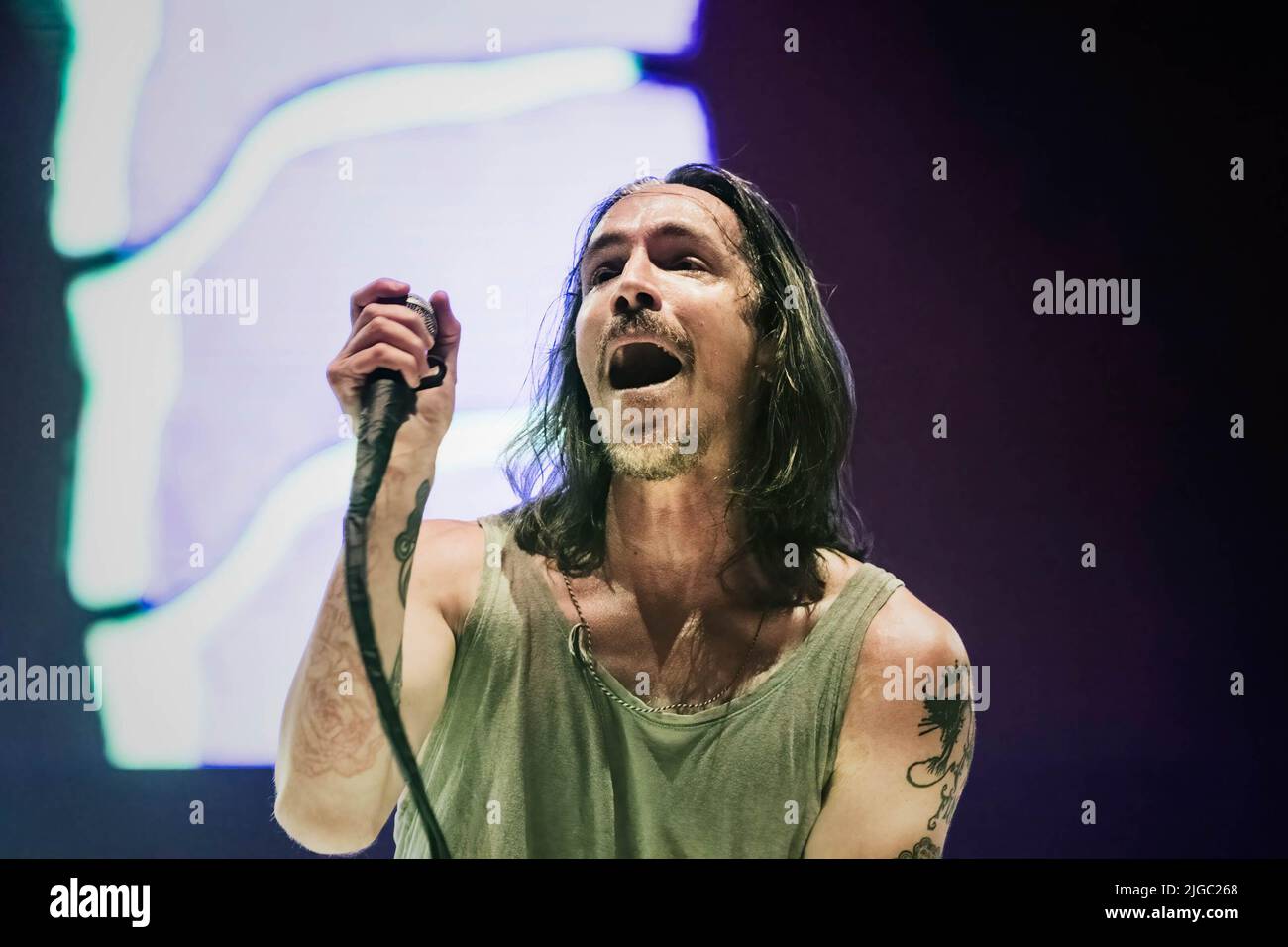 Brandon Boyd of the band Incubus performs on stage at the MadCool ...