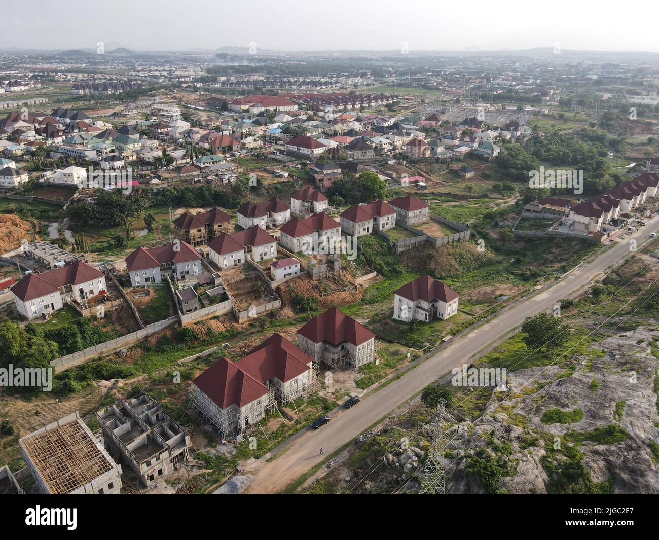An aerial view of subdivisions and houses Stock Photo - Alamy