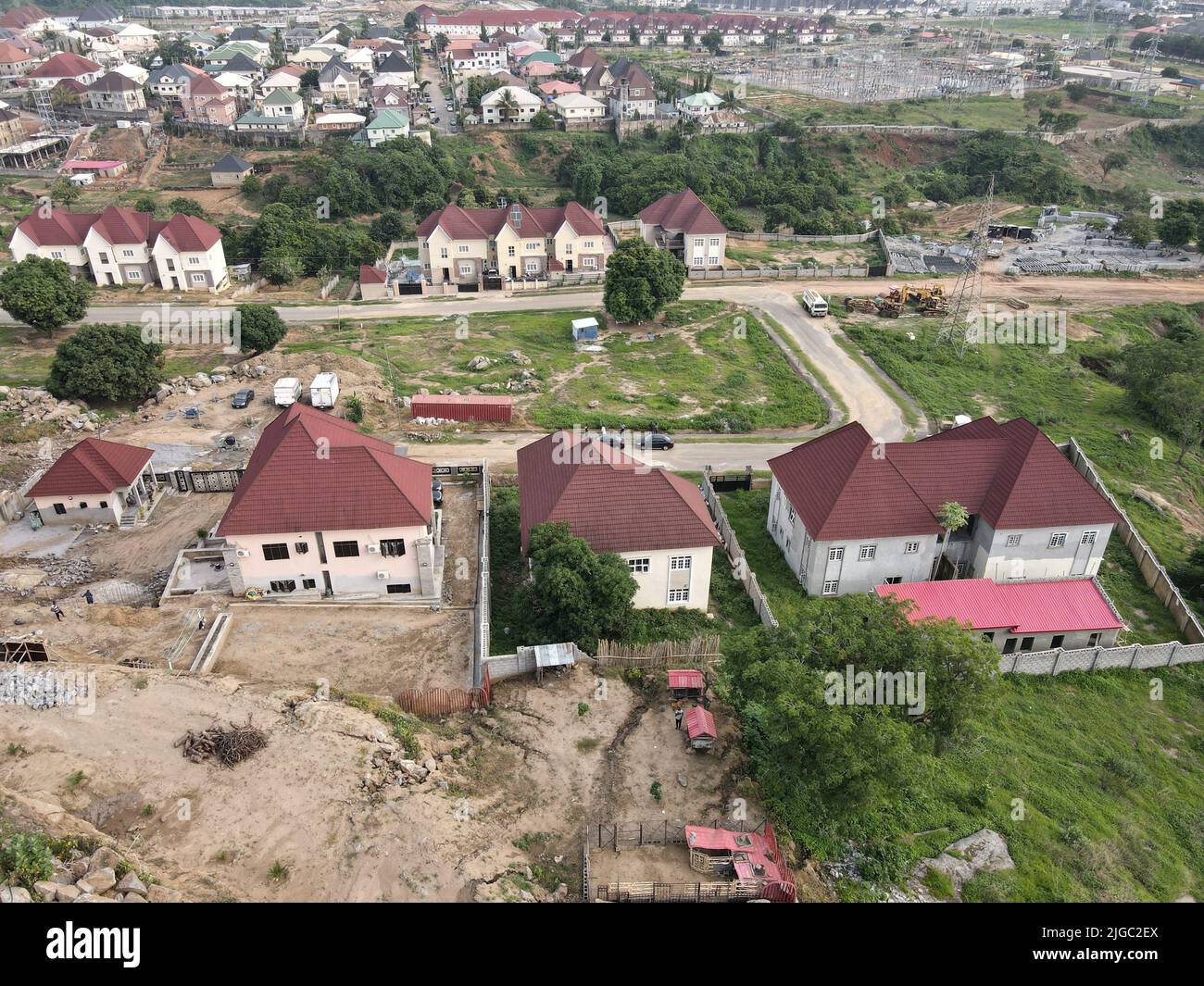 An aerial view of subdivisions and houses Stock Photo - Alamy