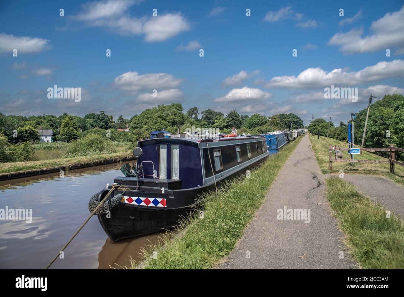 Nantwich Canal Narrowboat sunny day landscape, , Shropshire Union Canal ...