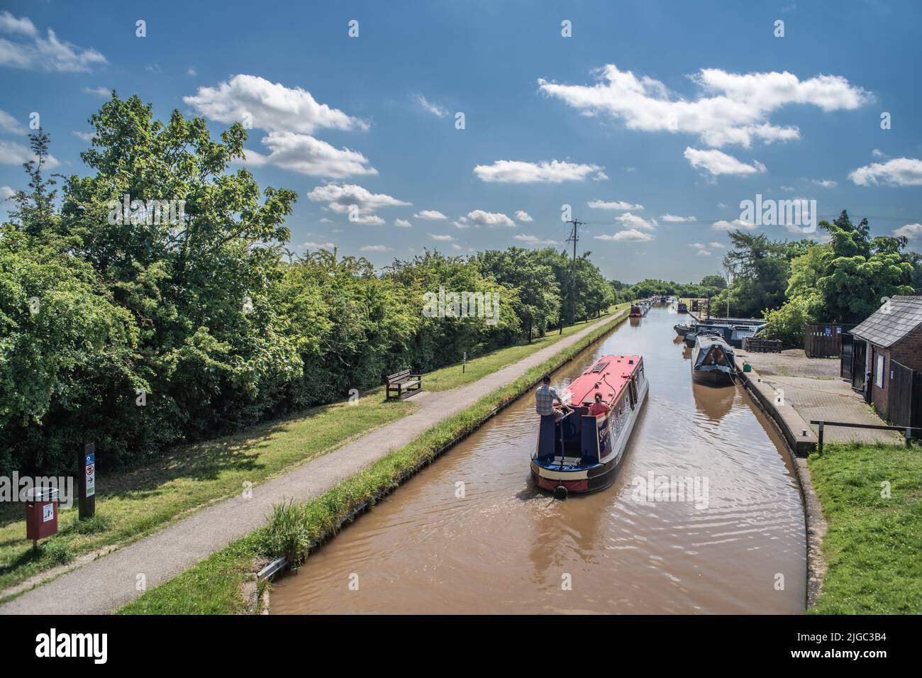 Nantwich Canal Narrowboat sunny day landscape, , Shropshire Union Canal ...