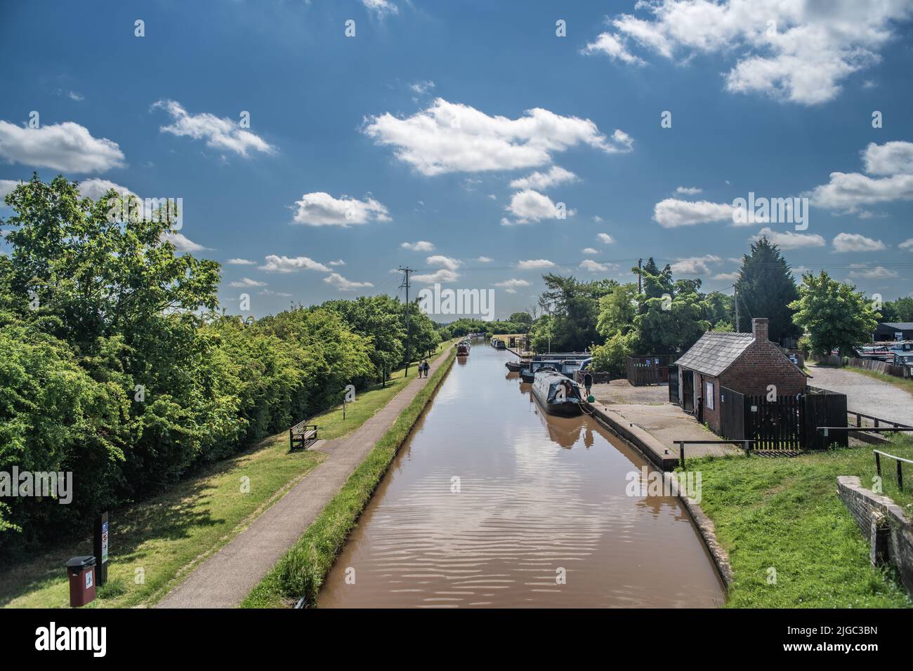 Nantwich Canal Narrowboat sunny day landscape, , Shropshire Union Canal ...