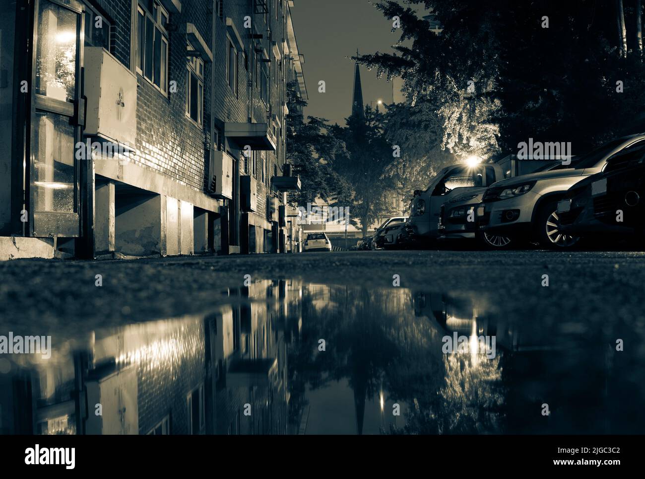 buildings in a dark atmosphere Stock Photo - Alamy