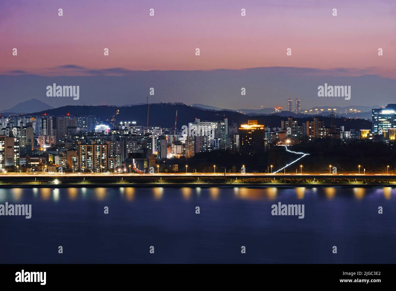 the night view of Seoul and the Han River Stock Photo - Alamy