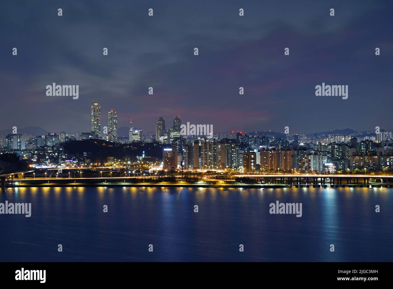the night view of Seoul and the Han River Stock Photo - Alamy