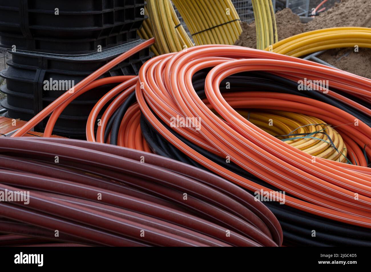 Installations of Communications development, Large coils reel of PVC ...